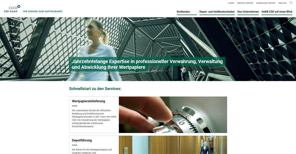 Webauftritt der OeKB CSD in neuem Design