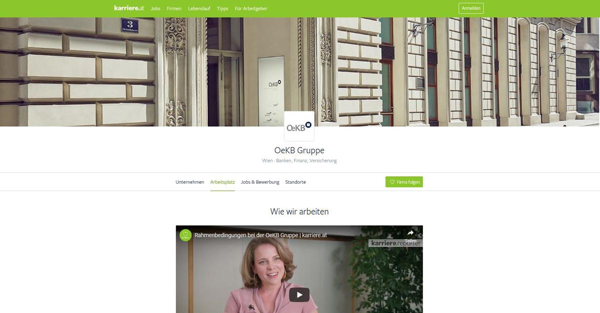 Neuer Auftritt der OeKB Gruppe auf karriere.at